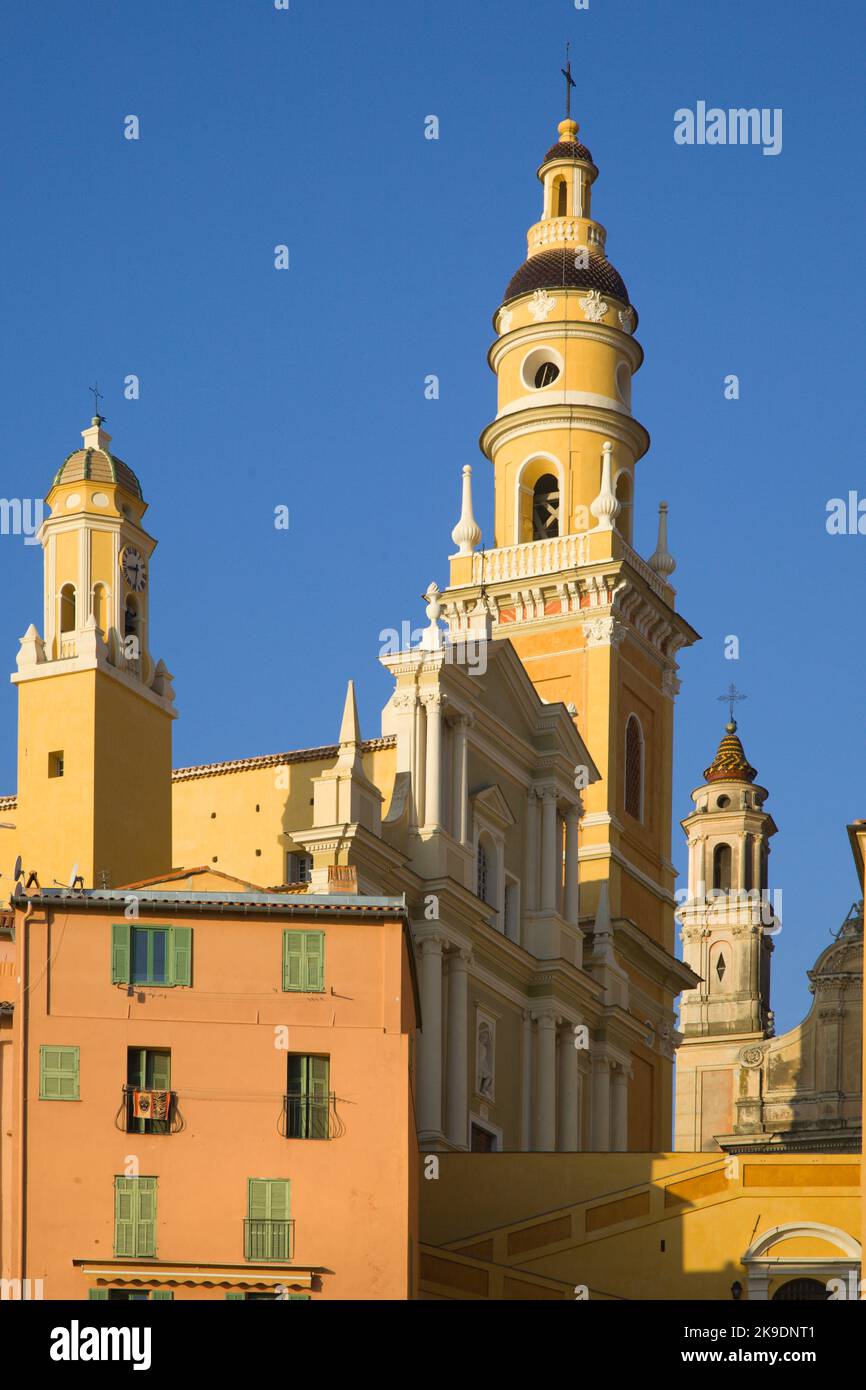 France, Cote d'Azur, Menton, Basilique Saint-Michel-Archange, basilica ...
