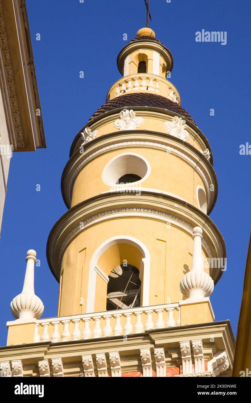 France, Cote d'Azur, Menton, Basilique Saint-Michel-Archange, basilica ...