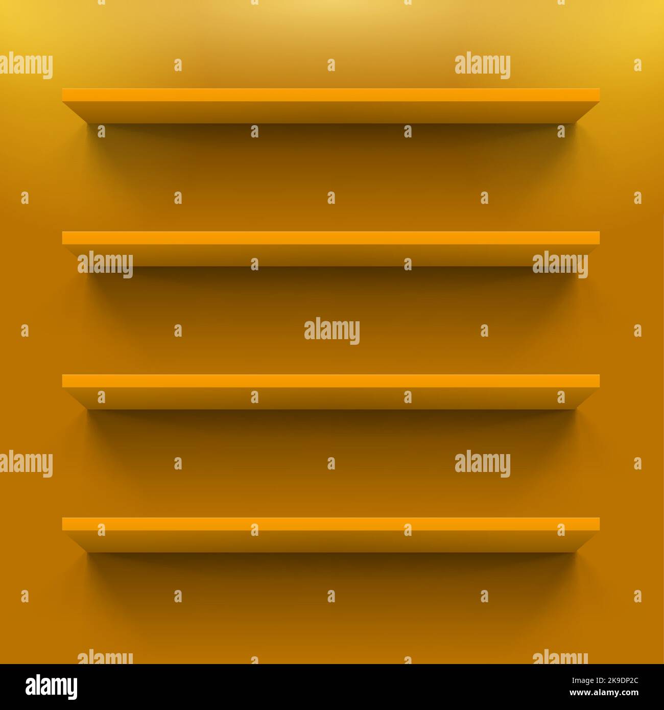 Four gorizontal orange shelves on the wall Stock Vector Image & Art - Alamy