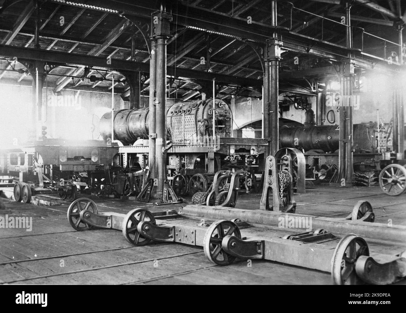 Old rail locomotives Black and White Stock Photos & Images - Alamy
