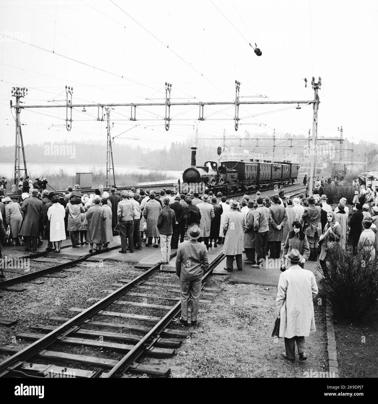 Historical train's journey from Stockholm to Gothenburg for the inauguration of train 62. SJ B 3 ...