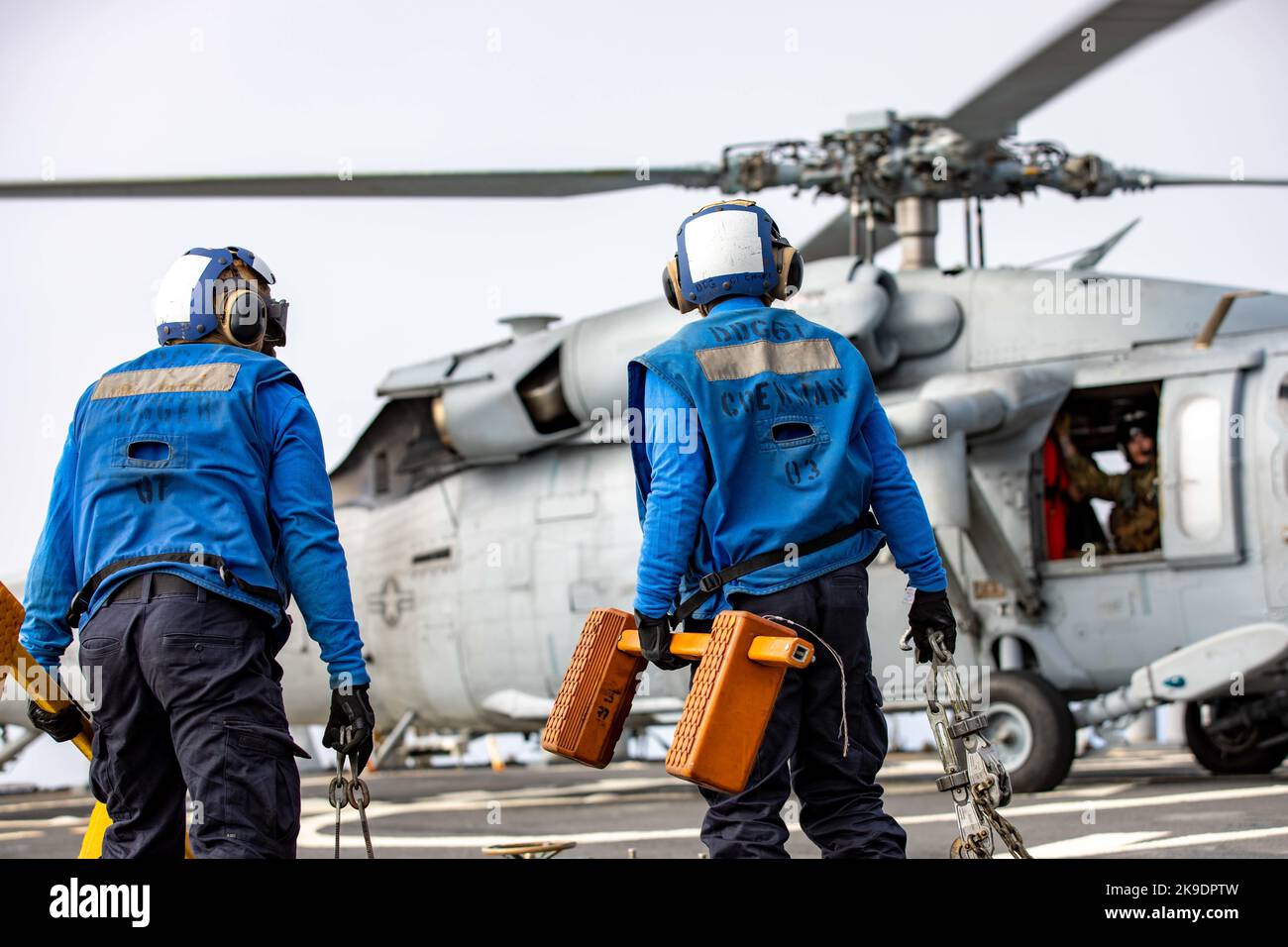 Seaman Joshua Whitaker, right, and Boatswain’s Mate Seaman Kesean Blair ...