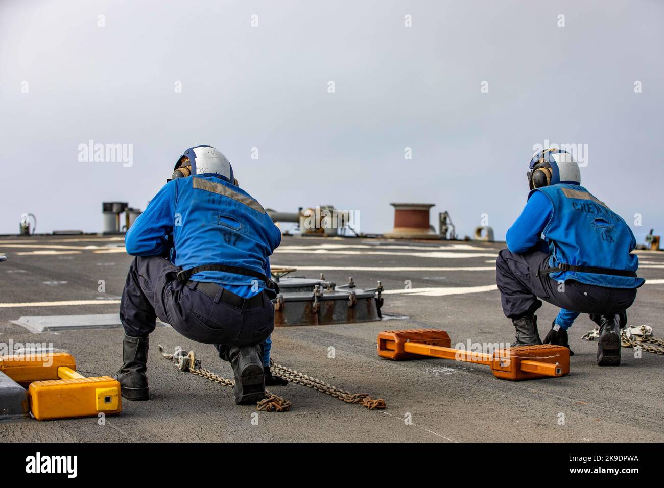 Seaman Joshua Whitaker, right, and Boatswain’s Mate Seaman Kesean Blair ...