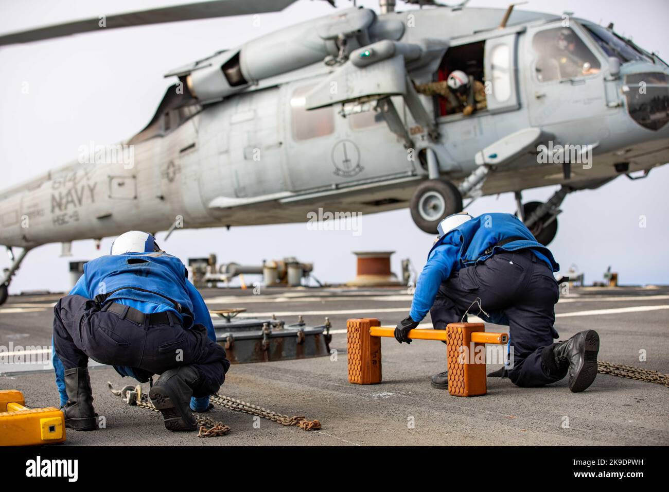 Seaman Joshua Whitaker, right, and Boatswain’s Mate Seaman Kesean Blair ...