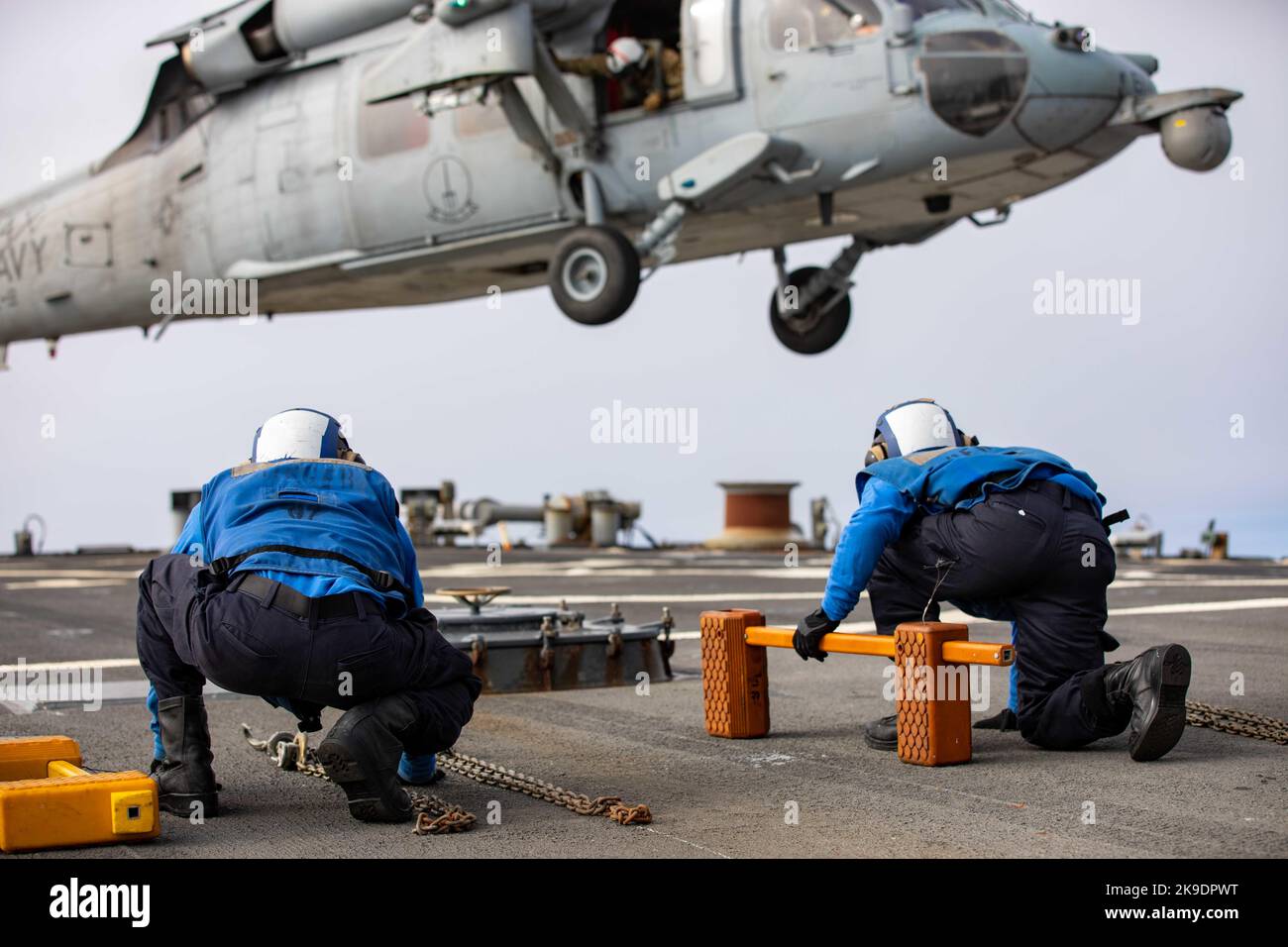 Seaman Joshua Whitaker, right, and Boatswain’s Mate Seaman Kesean Blair ...