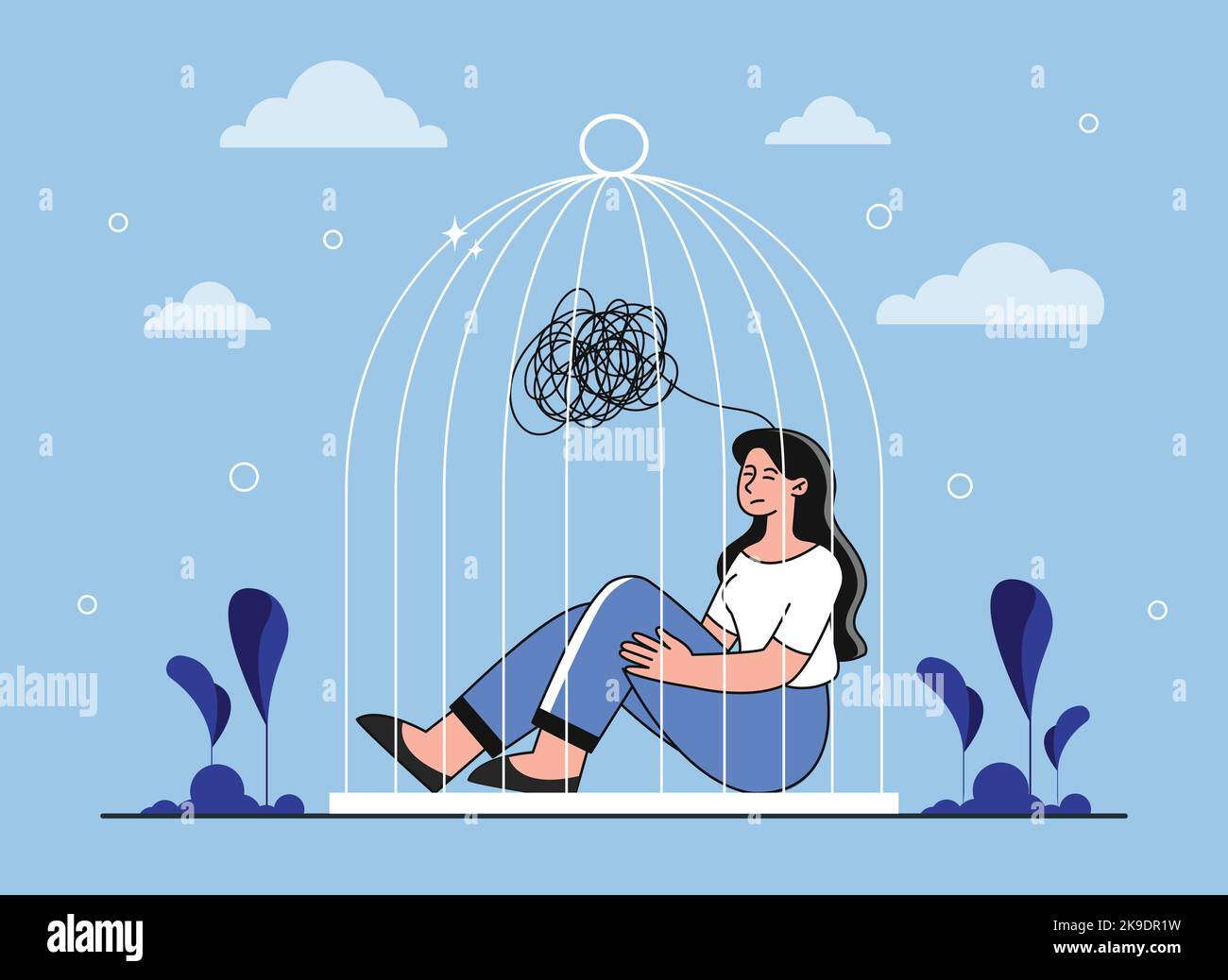 Woman in cage Stock Vector Image & Art - Alamy