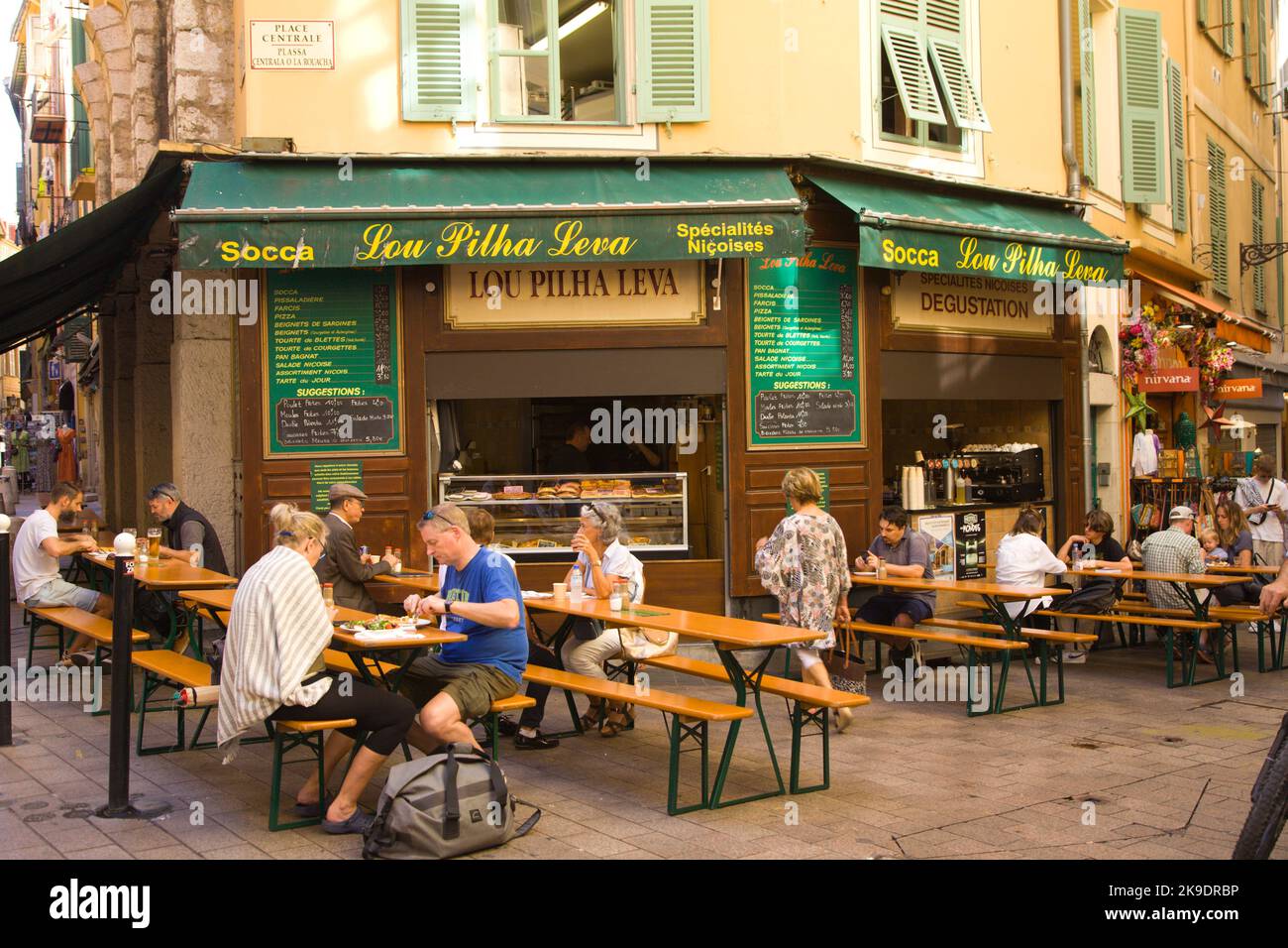 France, Cote d'Azur, Nice, restaurant, people, street scene Stock Photo ...