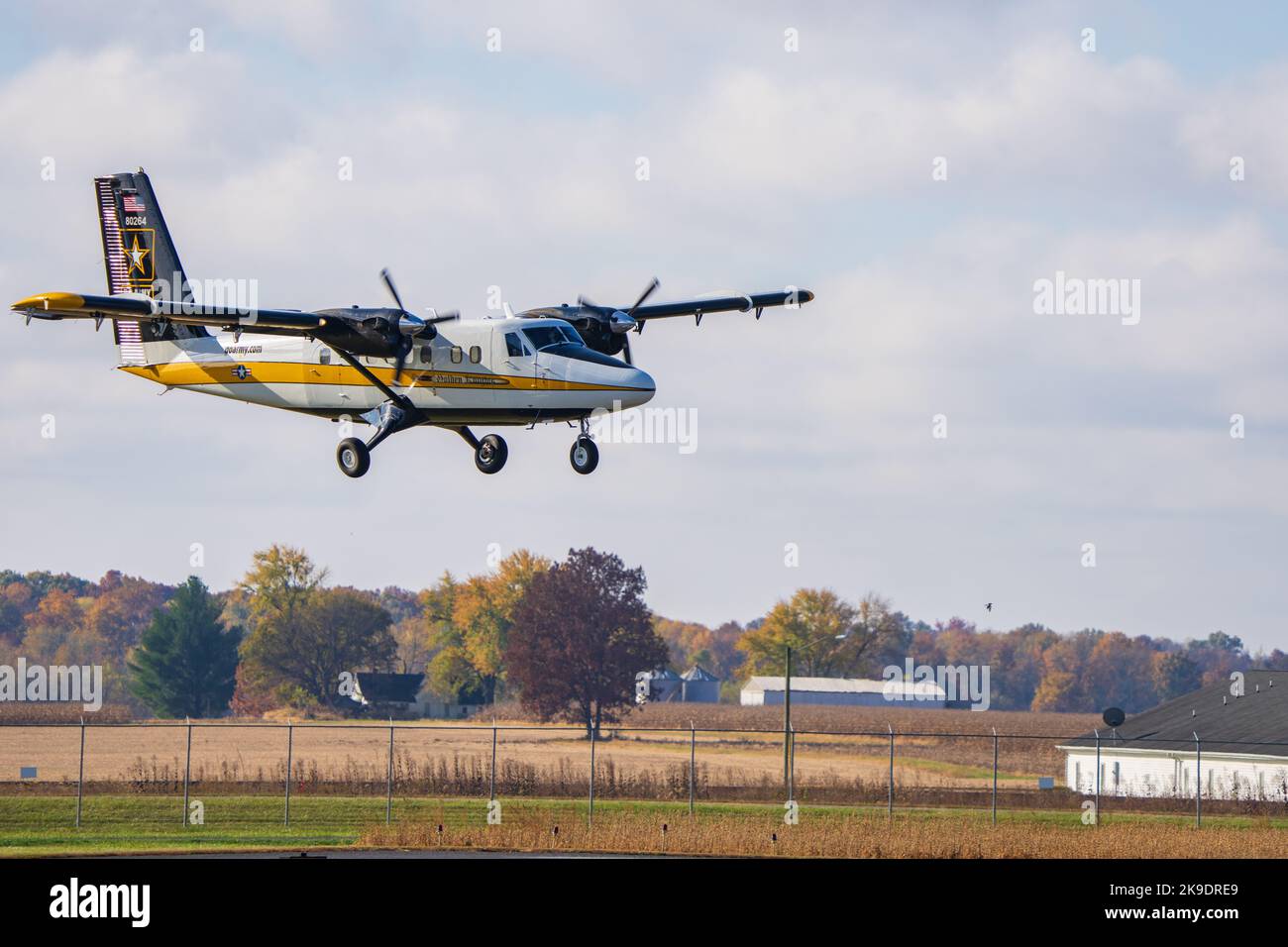The U.S. Army Parachute Team jump aircraft, the UV-18 Viking Twin Otter ...