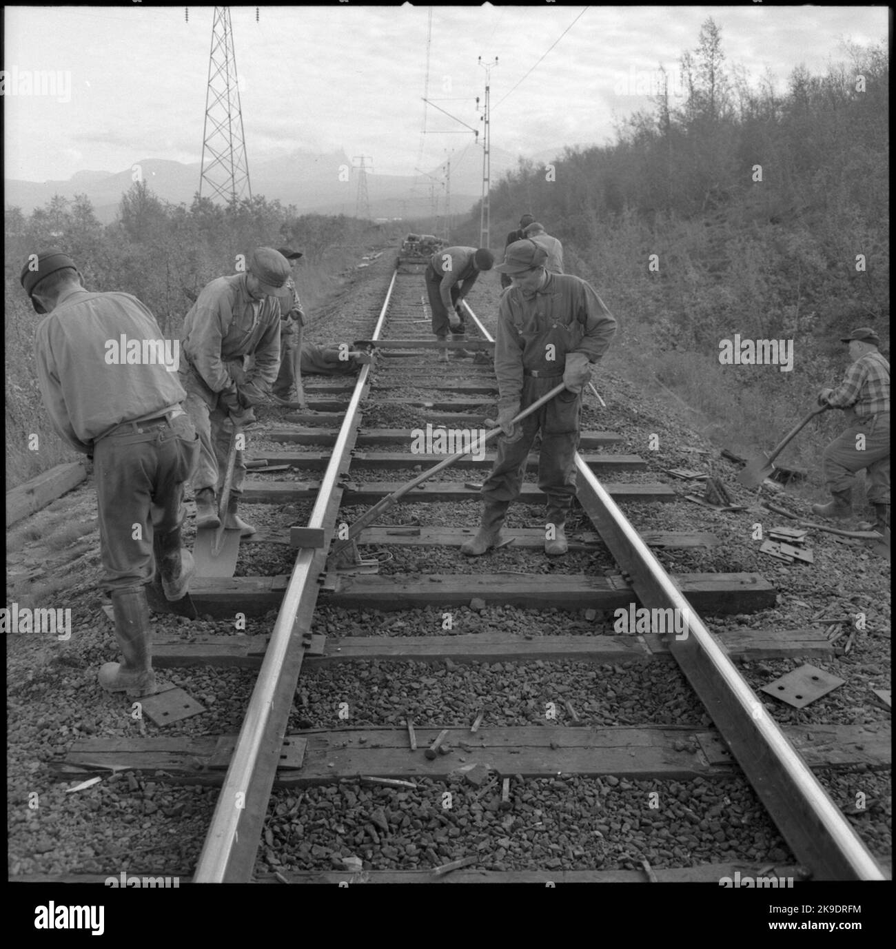 Reflement of the Malmbanan Kiruna-Riks limit Stock Photo - Alamy