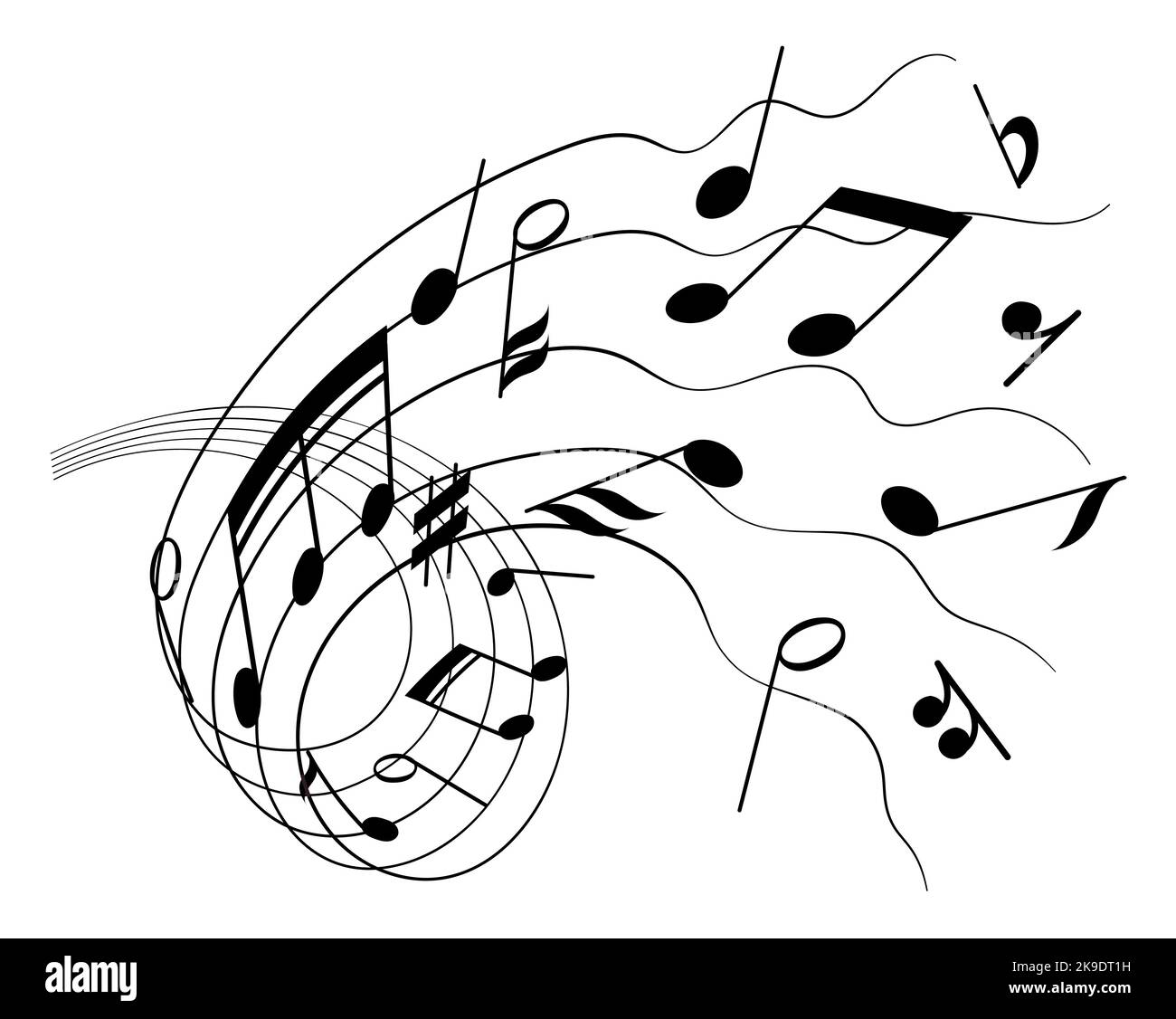 Music notes musical elements vector illustration on white background ...