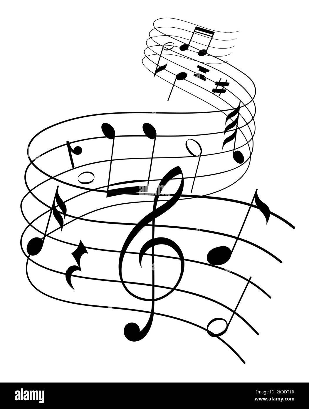 Music notes musical elements vector illustration on white background ...