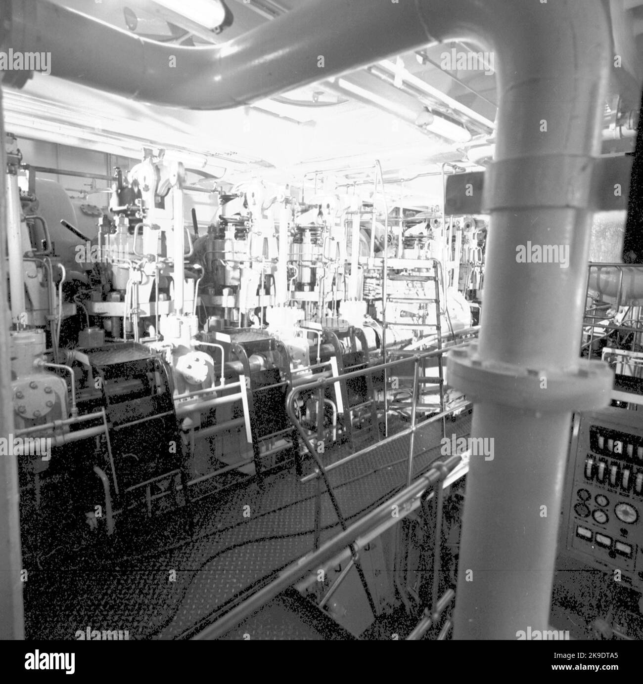 M/S Trelleborg. The engine room facilities Stock Photo - Alamy