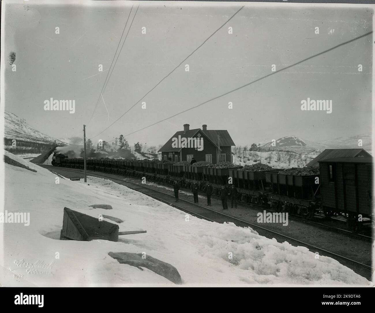 Ore train at Torneträsk station Stock Photo - Alamy
