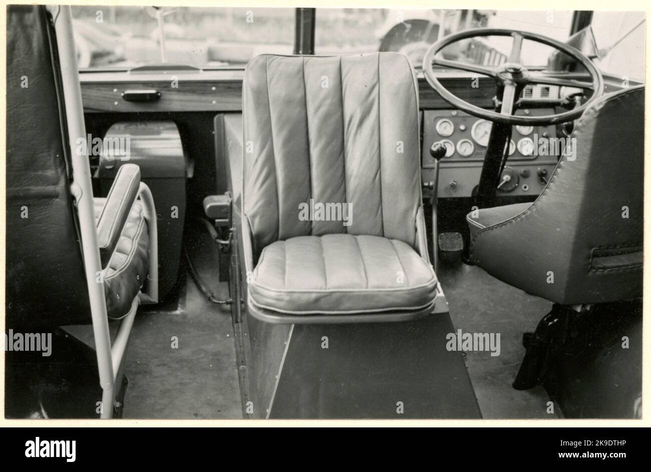 Interior at the driver's seat on bus Stock Photo - Alamy