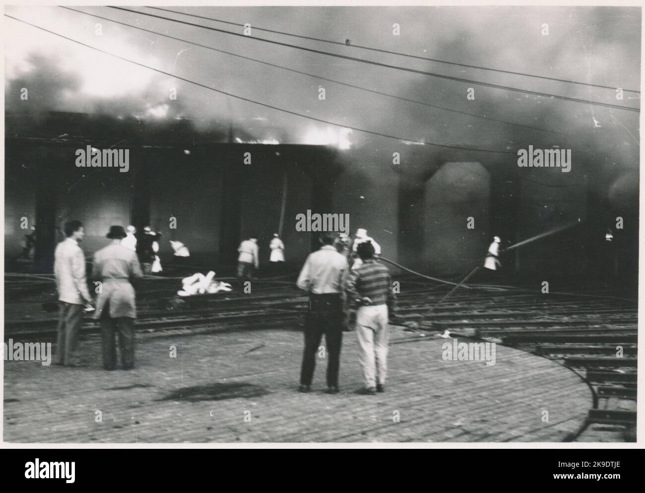 State railways, SJ, fire in locomotives ongoing extinguishing the fire ...