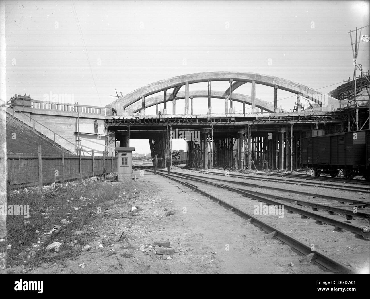 Viaduct over yard Stock Photo - Alamy