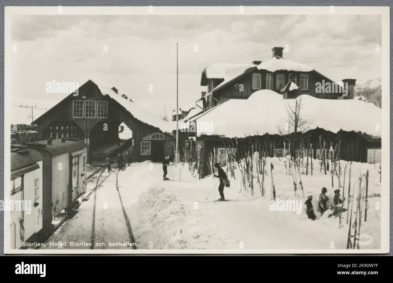 Storlien station area. Hotel Storlien, on the left is the railway hall ...