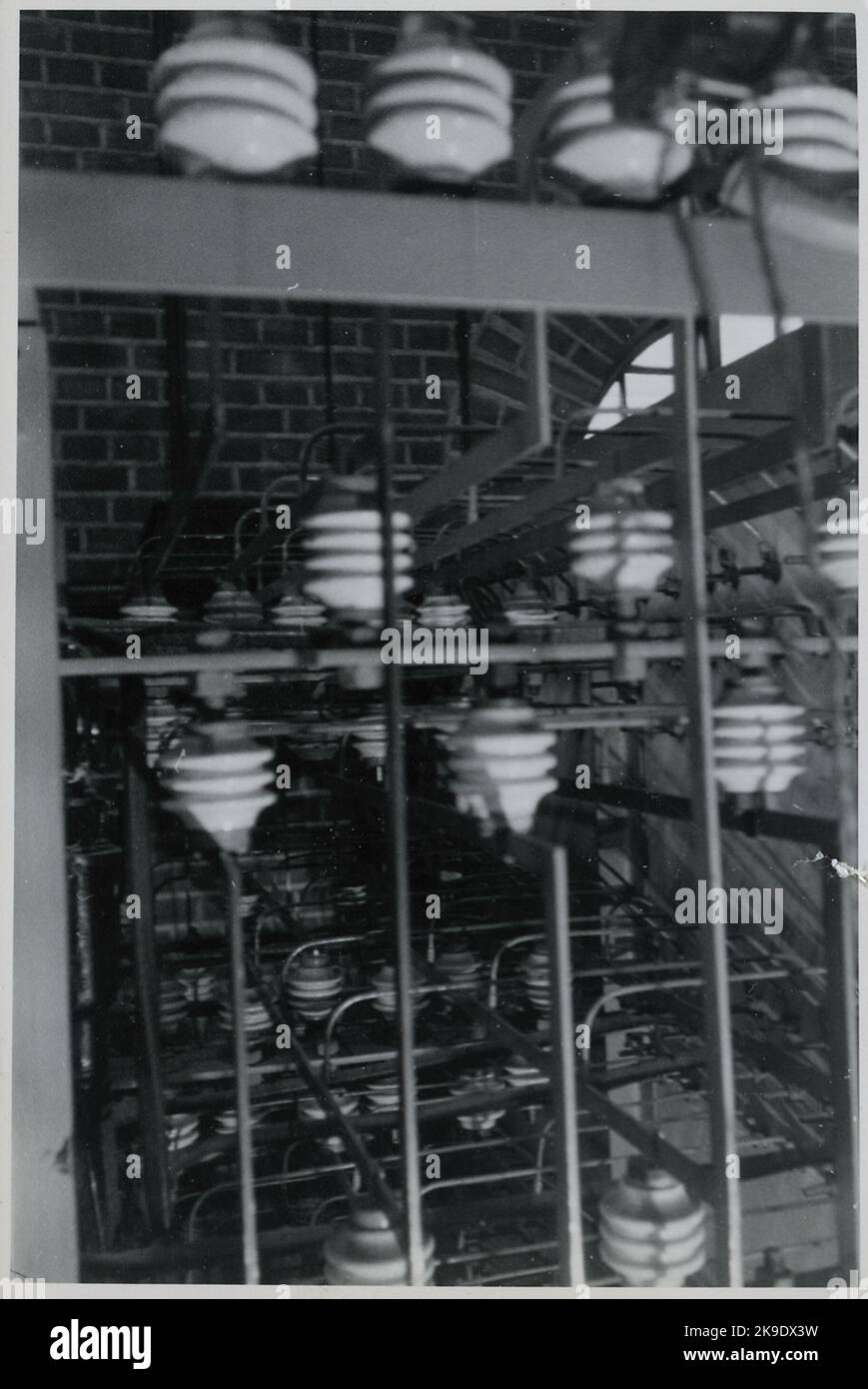 Electrical installation, cable and insulators Stock Photo - Alamy