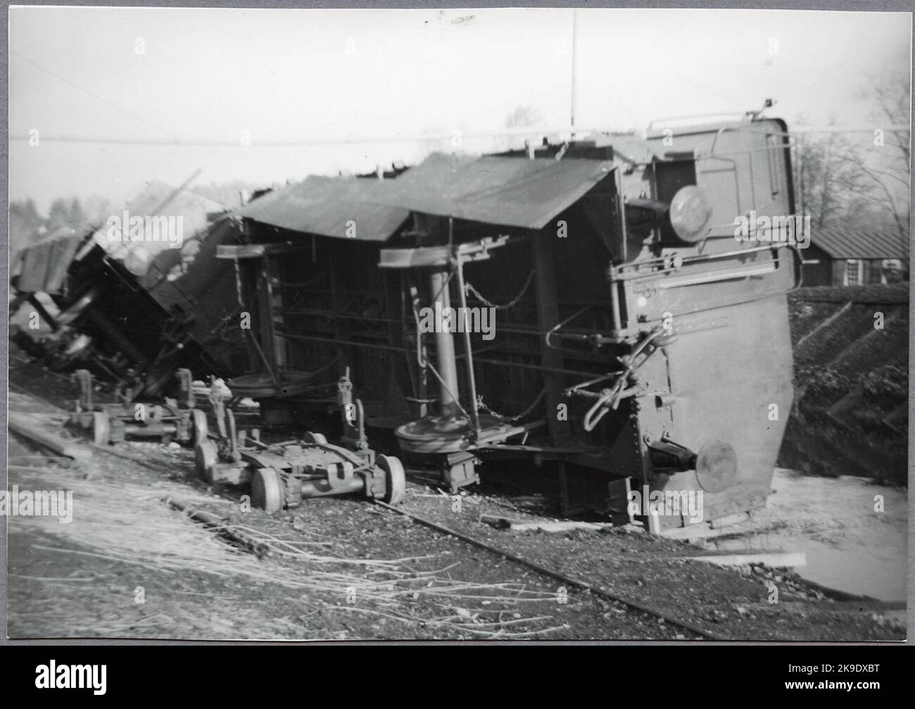 Freight truck derails in industrial area Stock Photo - Alamy
