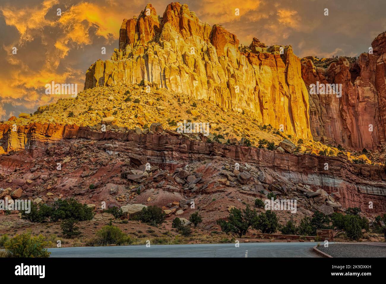 Capitol Reef National Park Scenic Drive at Sunrise Stock Photo - Alamy