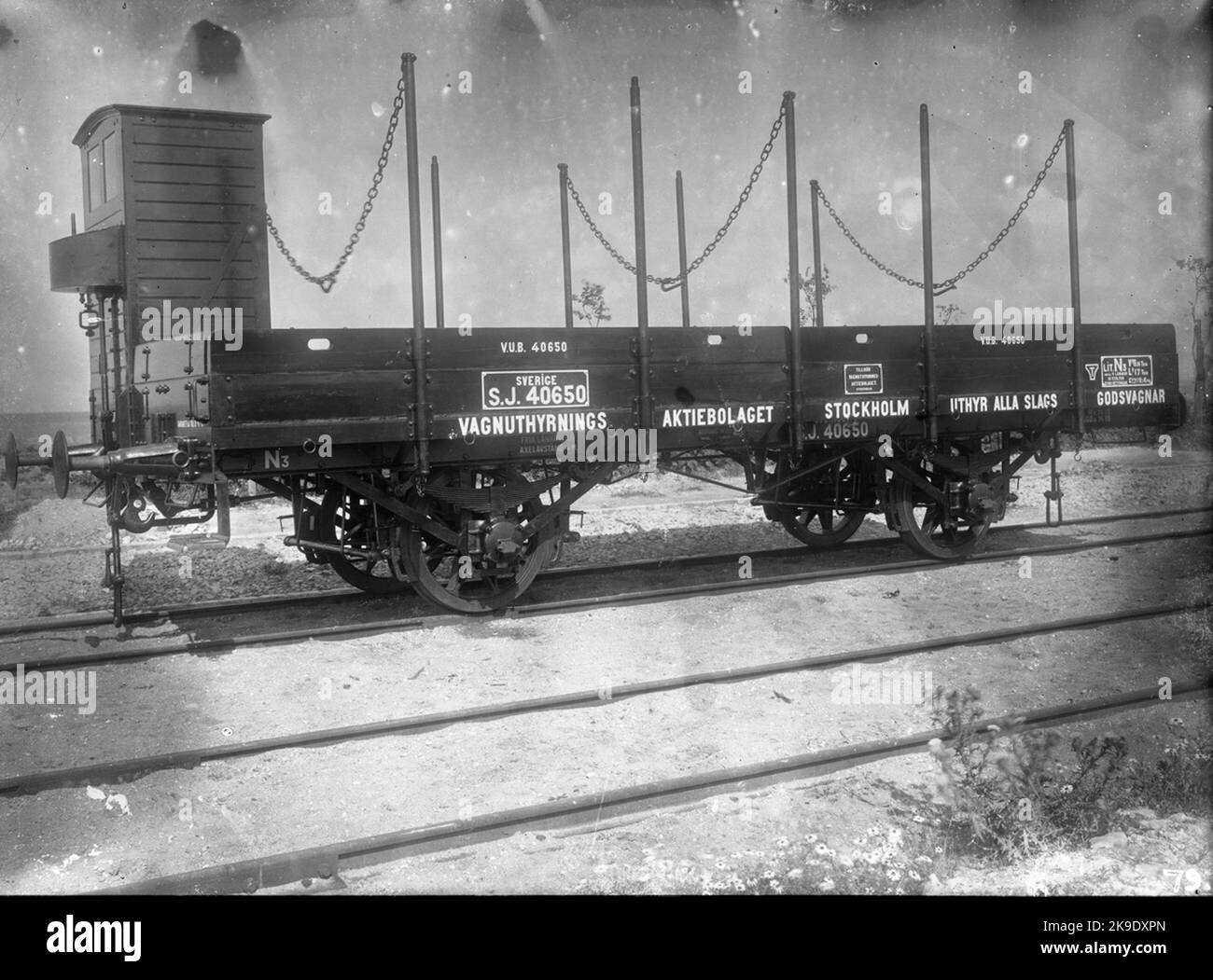 State Railways, SJ N3 40650. Post car with Bromshytt made by Kockums ...
