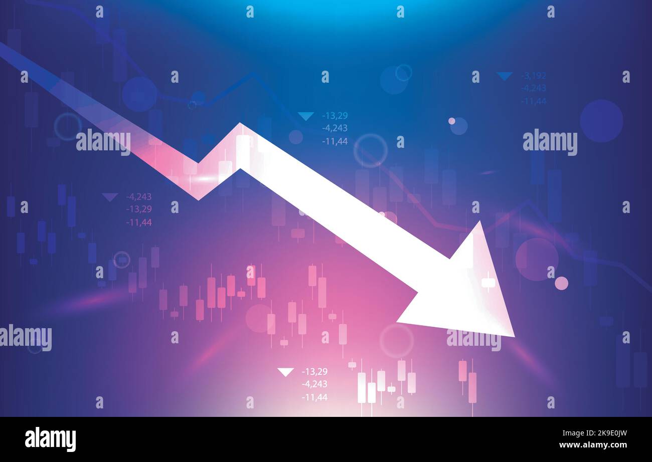 Down Arrow Negative Candle Graph Chart Depreciation Currency Economic ...