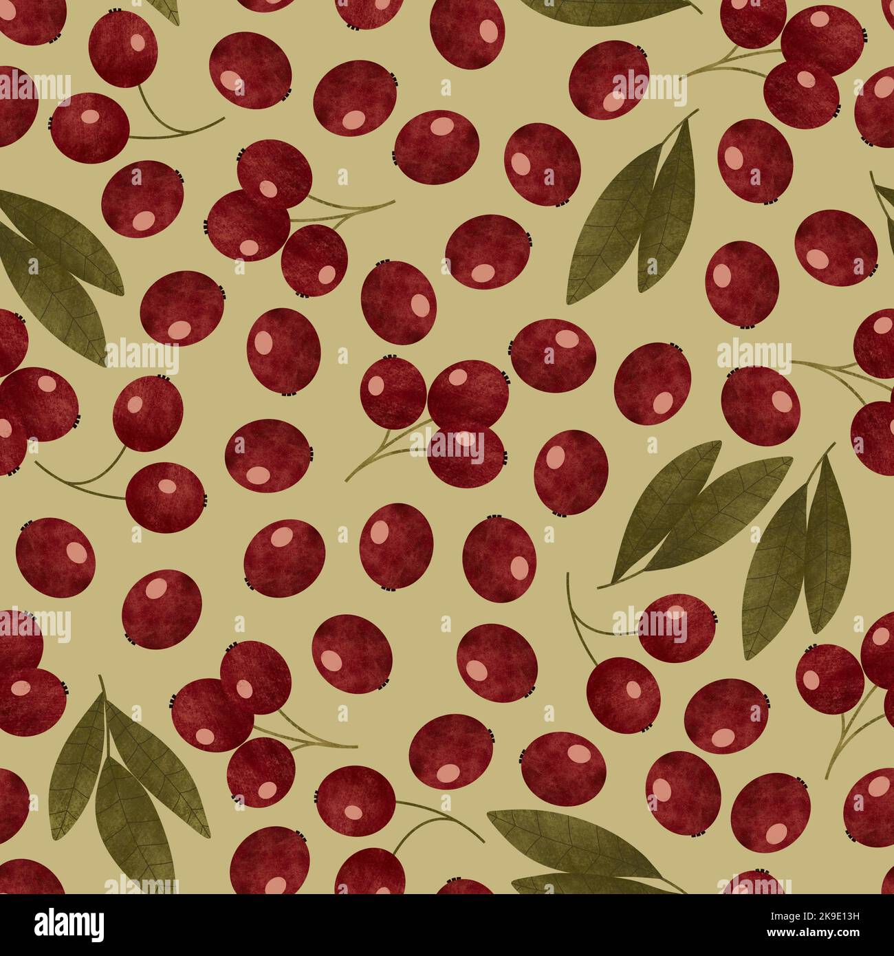 Red berry pattern hi-res stock photography and images - Alamy
