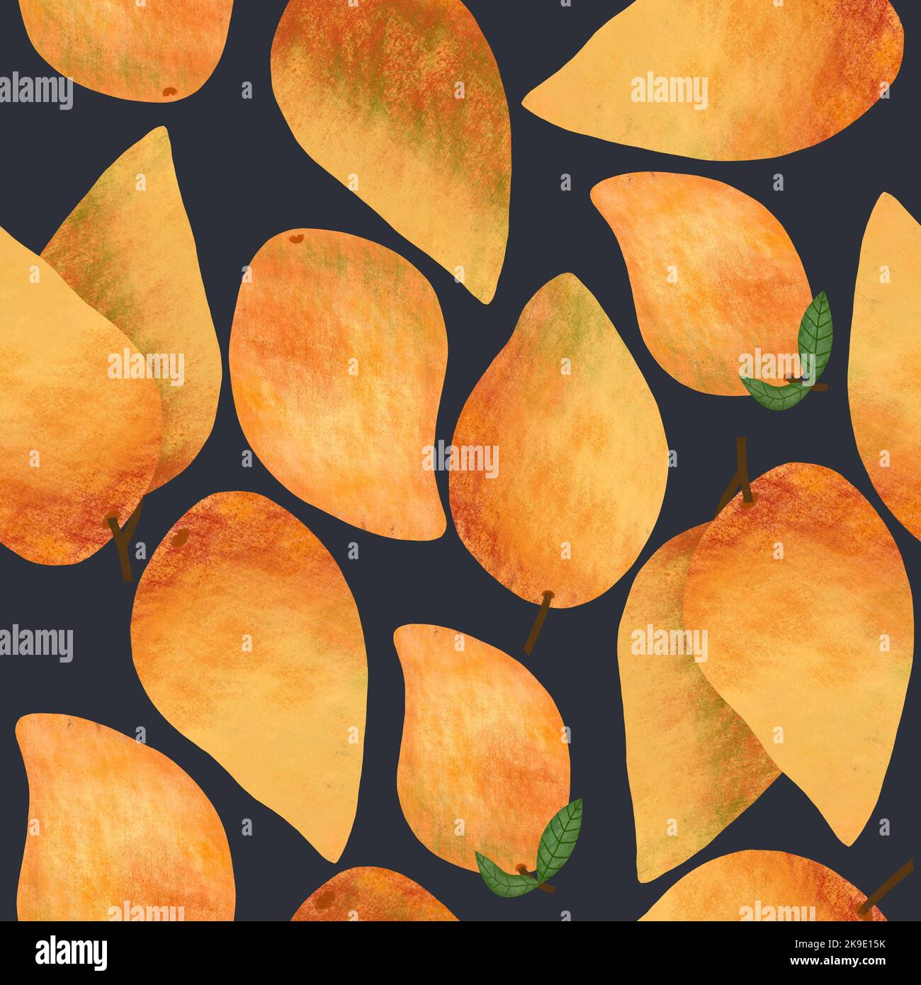 Seamless pattern with Isolated mango fruits on the black background ...