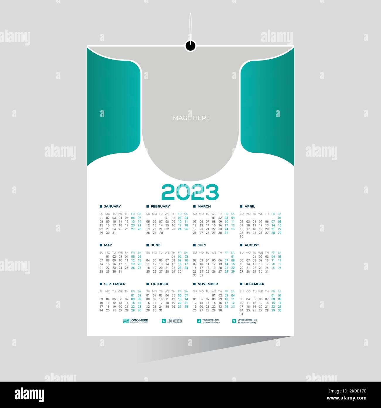 2023 wall vector calendar design Stock Vector Image & Art - Alamy