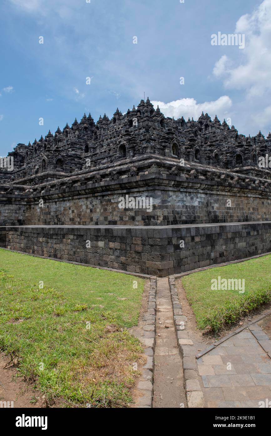Indonesia, Java, Borobudur. The largest Buddhist monument in the world, circa 780-840 AD ...