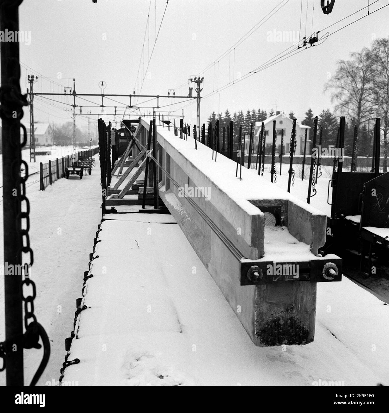 Transport of concrete beam from string concrete in Veddige Stock Photo ...