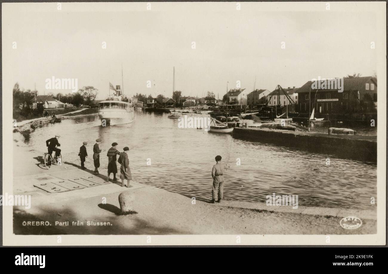 Fishing at Slussen in Örebro Stock Photo - Alamy