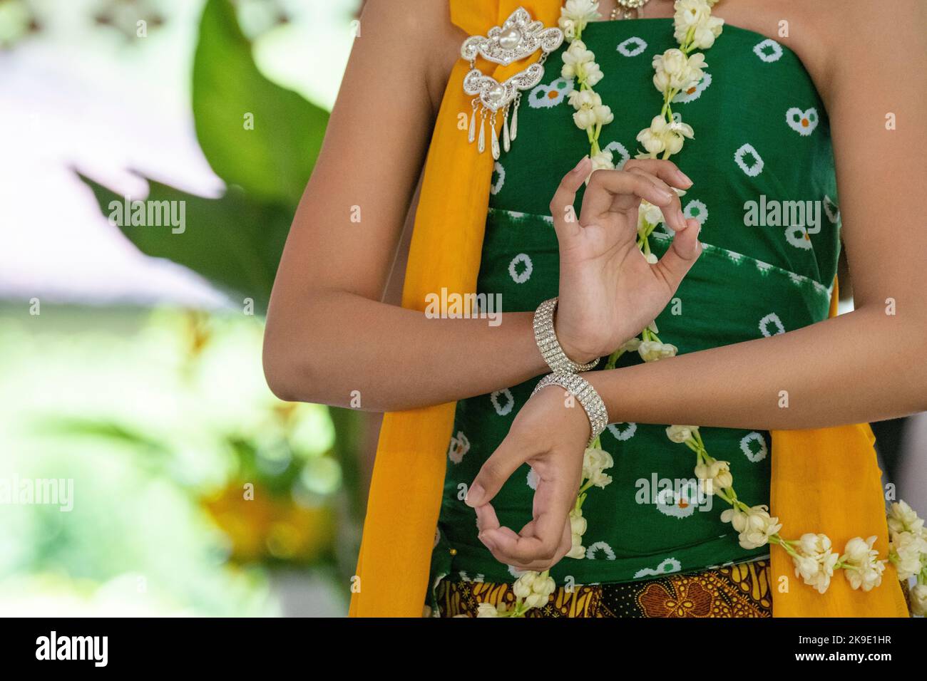 Indonesia, Java, Borobudur. Cultural folkloric dancers in traditional ...