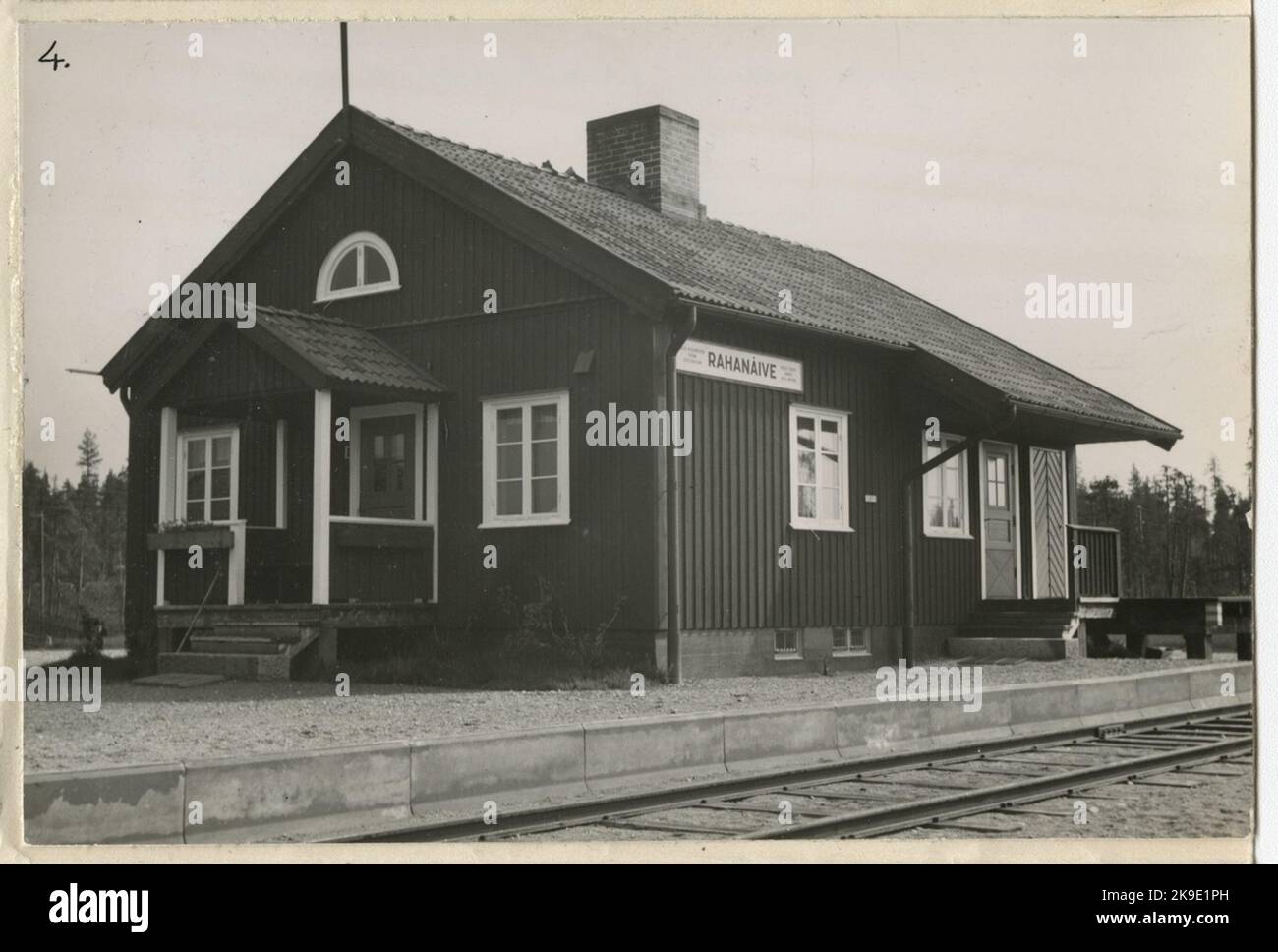 One -story house in wood. Stop, 1954 rail bus stop until 1960 Stock ...