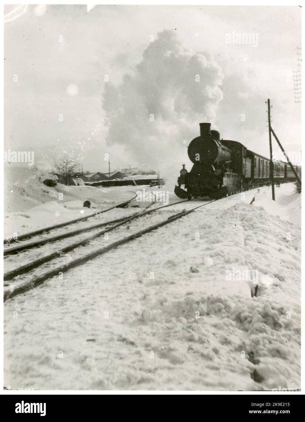 Bergslagernas Railway, BJ steam locomotive on the way through a gear ...