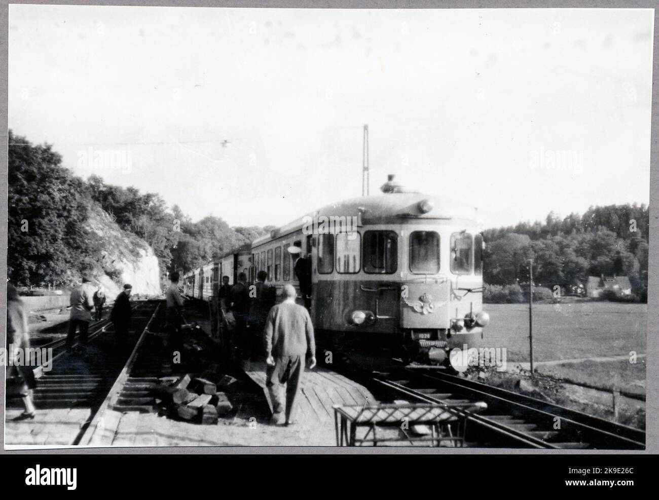 The State Railways, SJ Y6 1028. First passenger trains on normal tracks ...