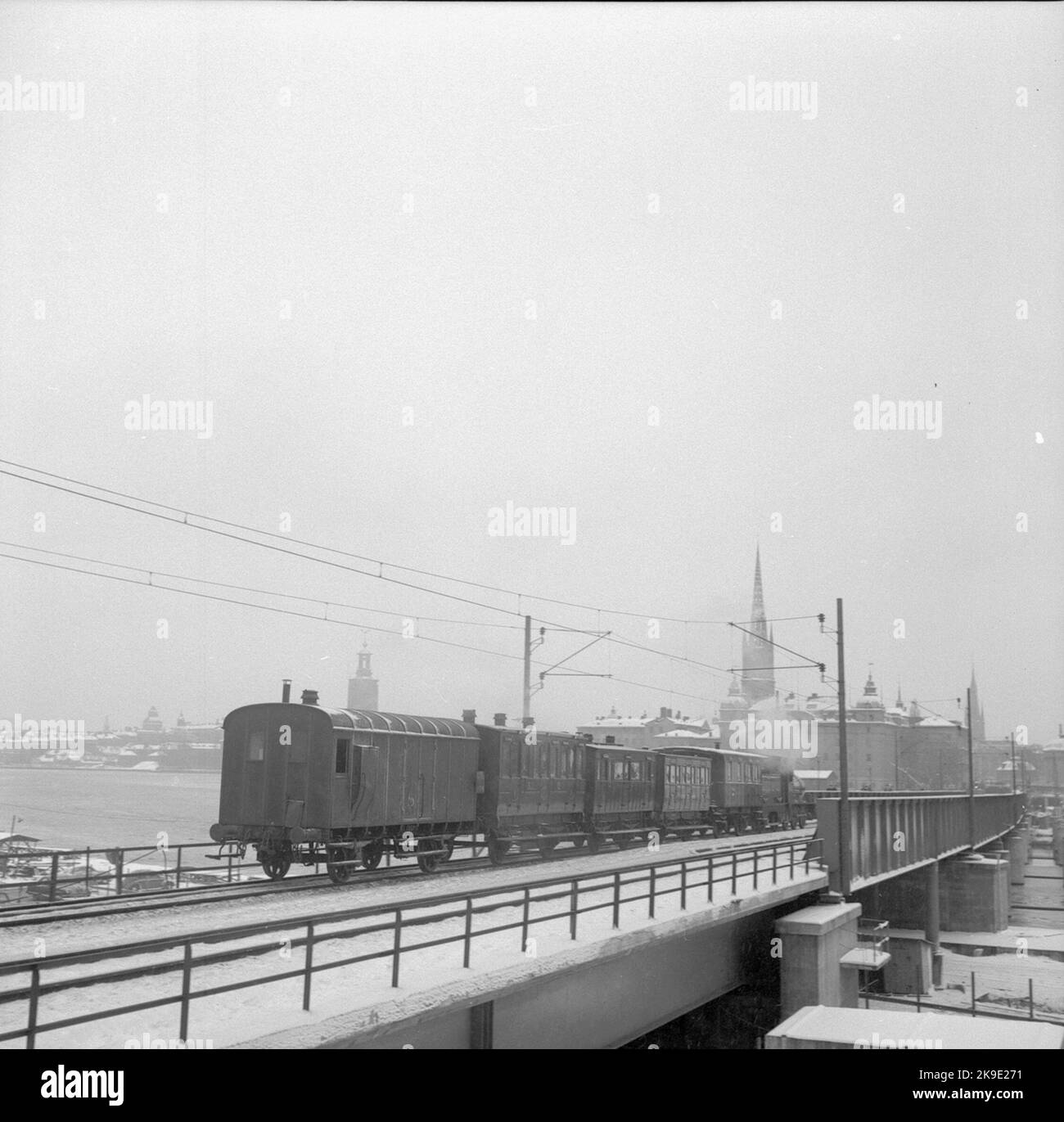 State Railways SJ 1856-1956. 100th anniversary. Train with old ...