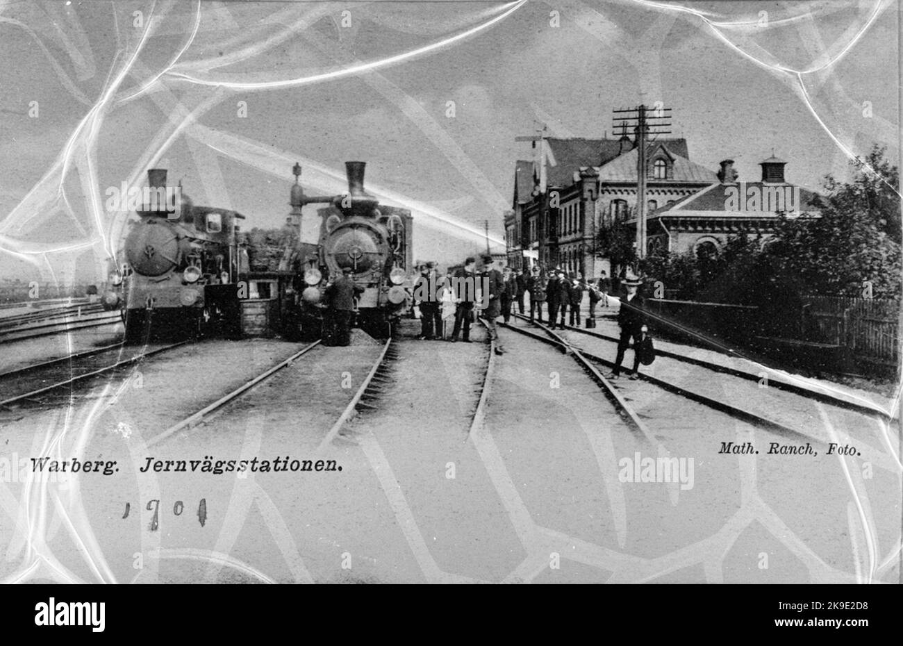 Varberg the railway station. The station house and the yard are rebuilt ...