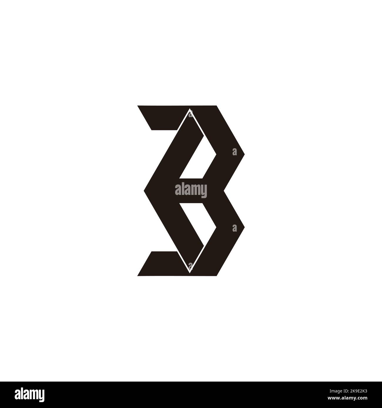 letter b abstract geometric arrow uppercase logo vector Stock Vector ...