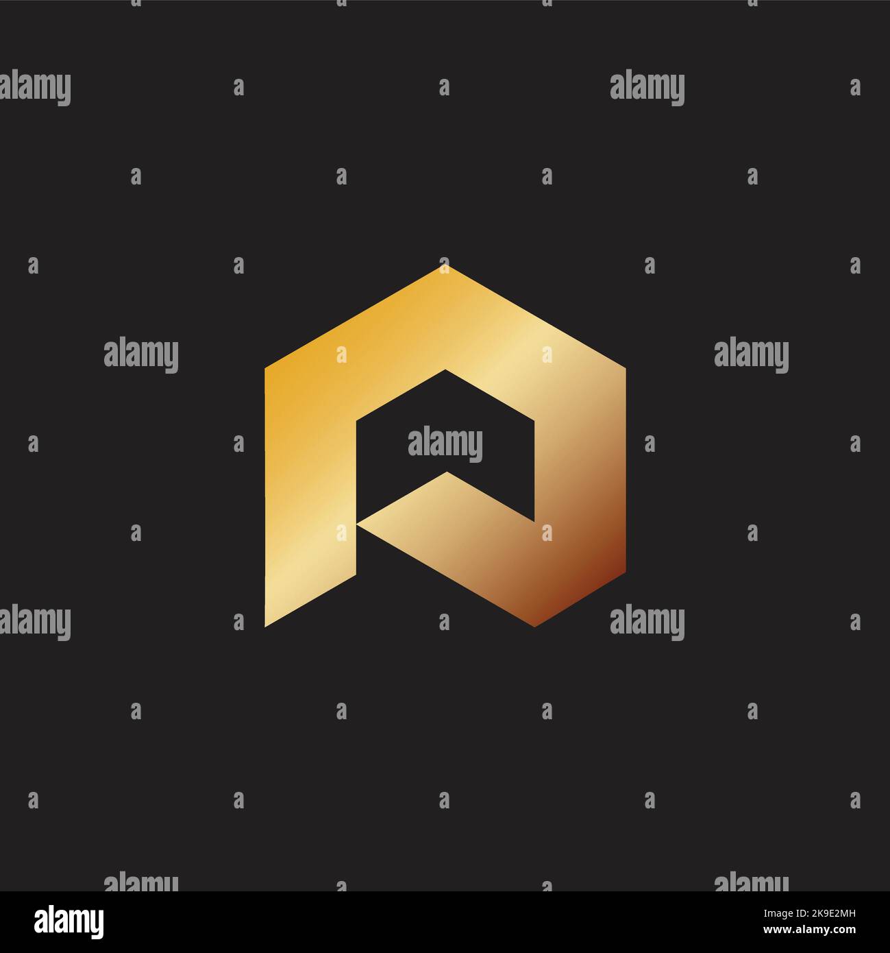 letter p golden geometric home logo vector Stock Vector Image & Art - Alamy