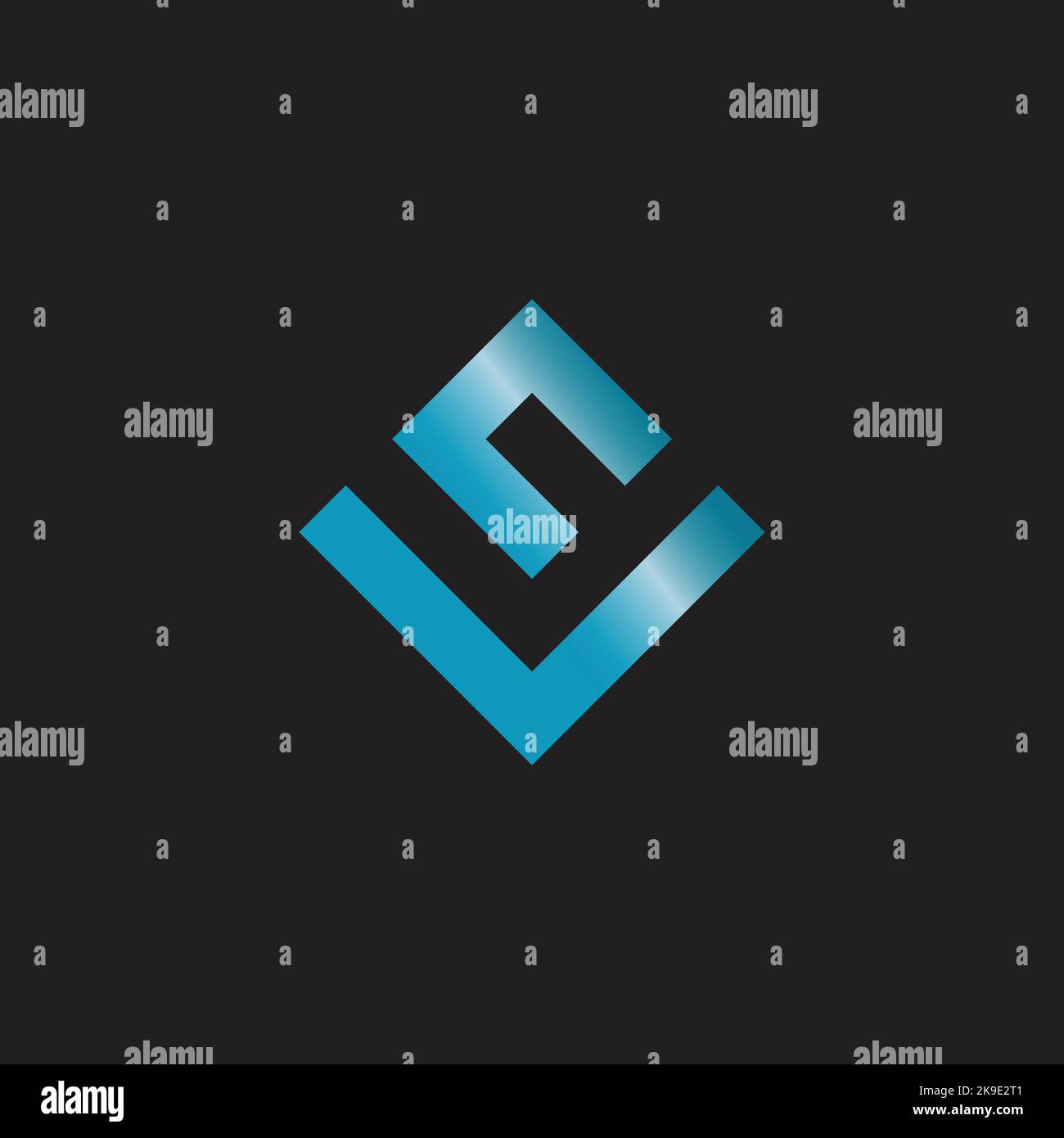 letter cv shine blue gradient logo vector Stock Vector Image & Art - Alamy