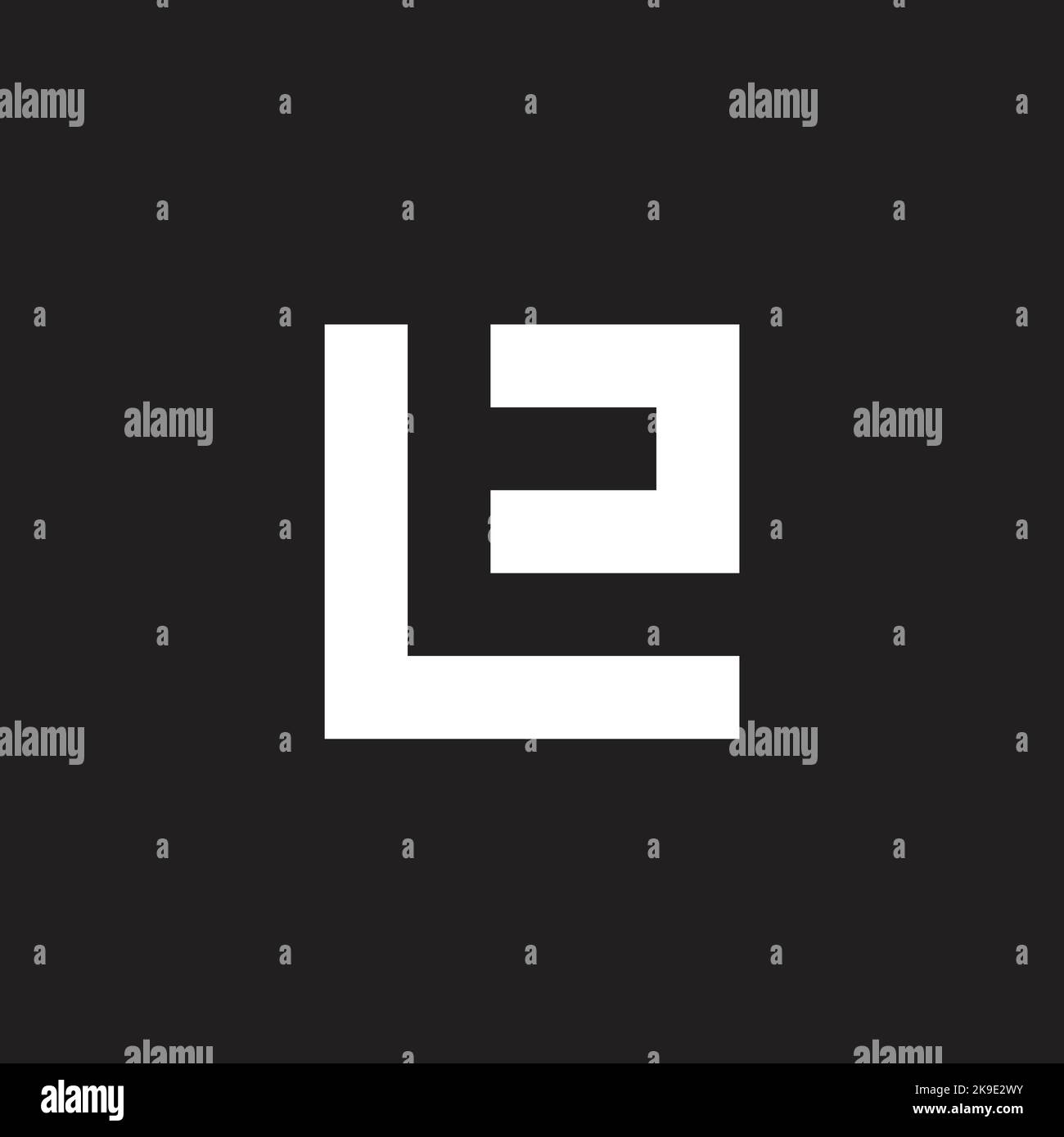 letter lt abstract square negative space logo vector Stock Vector Image ...