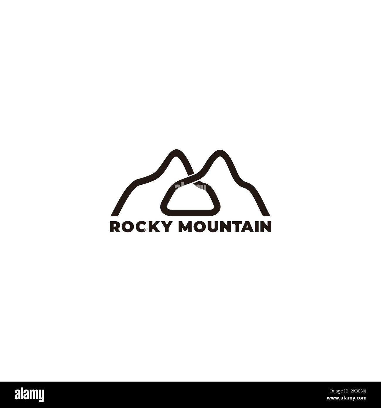 rocky mountain doodle line simple logo vector Stock Vector Image & Art ...