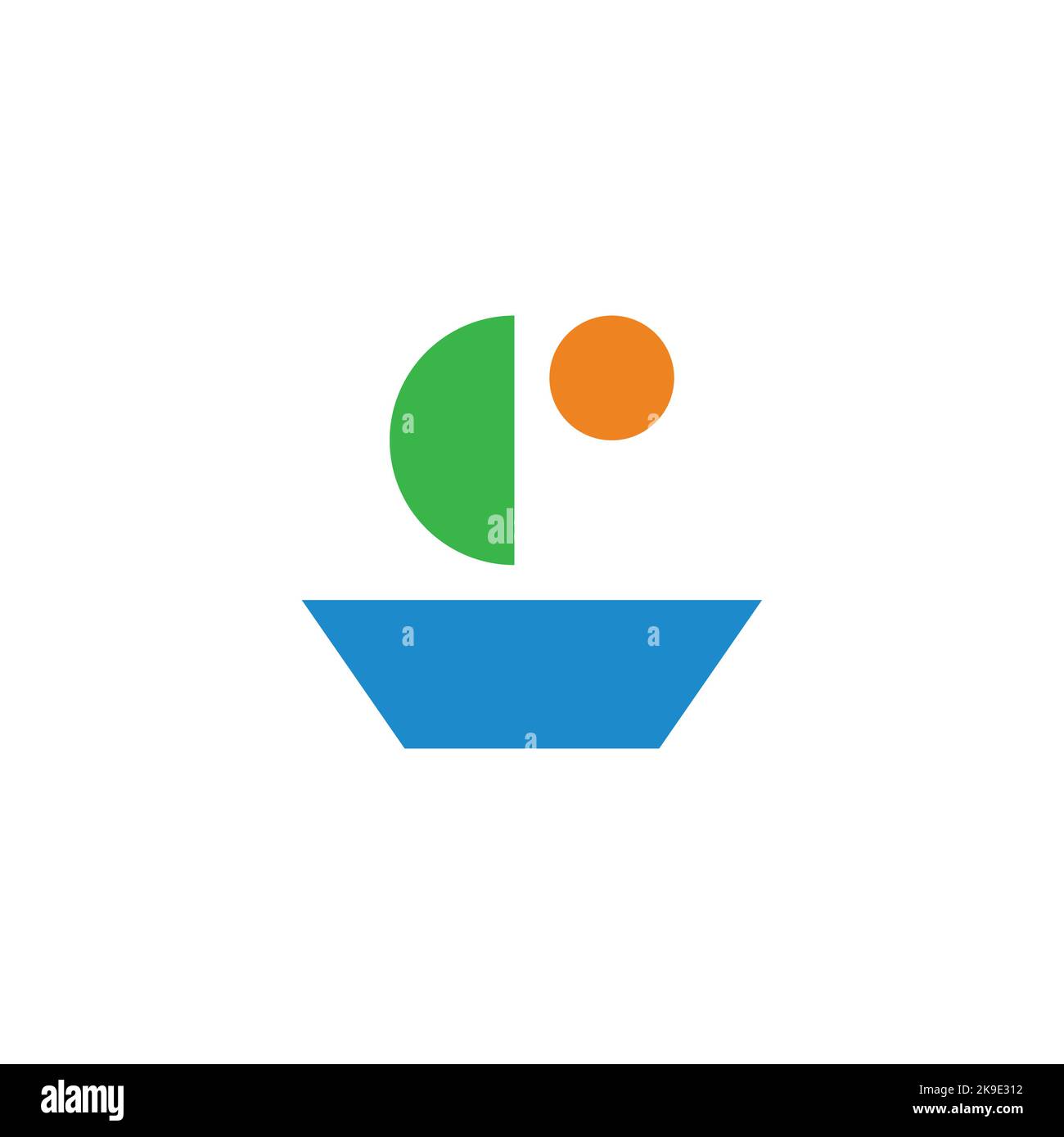 abstract sailing boat sea sun colorful symbol vector Stock Vector Image ...