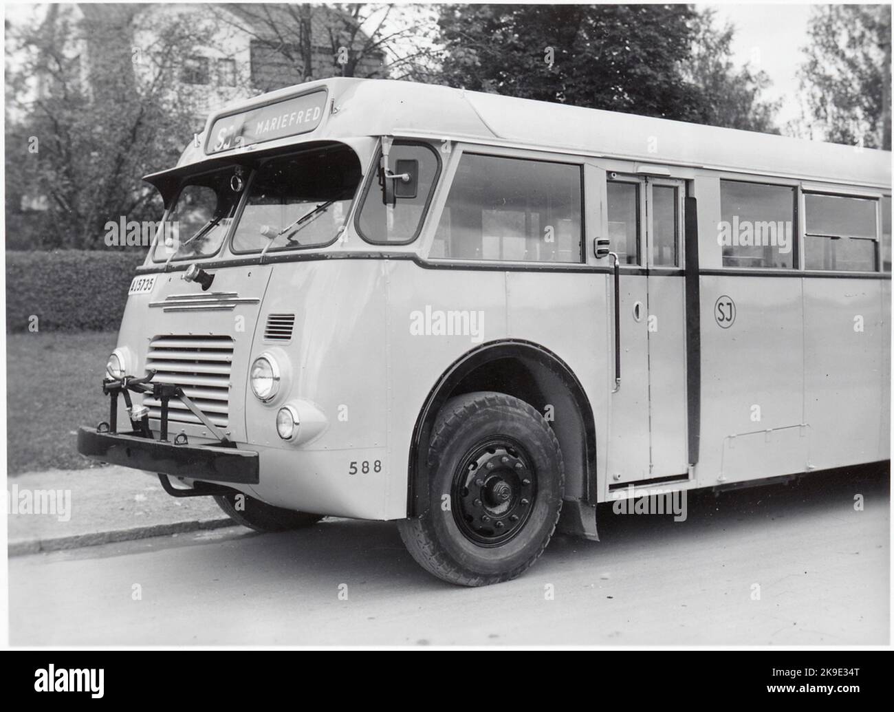 State Railways, SJ Bus 588 with Destination Mariefred Stock Photo - Alamy