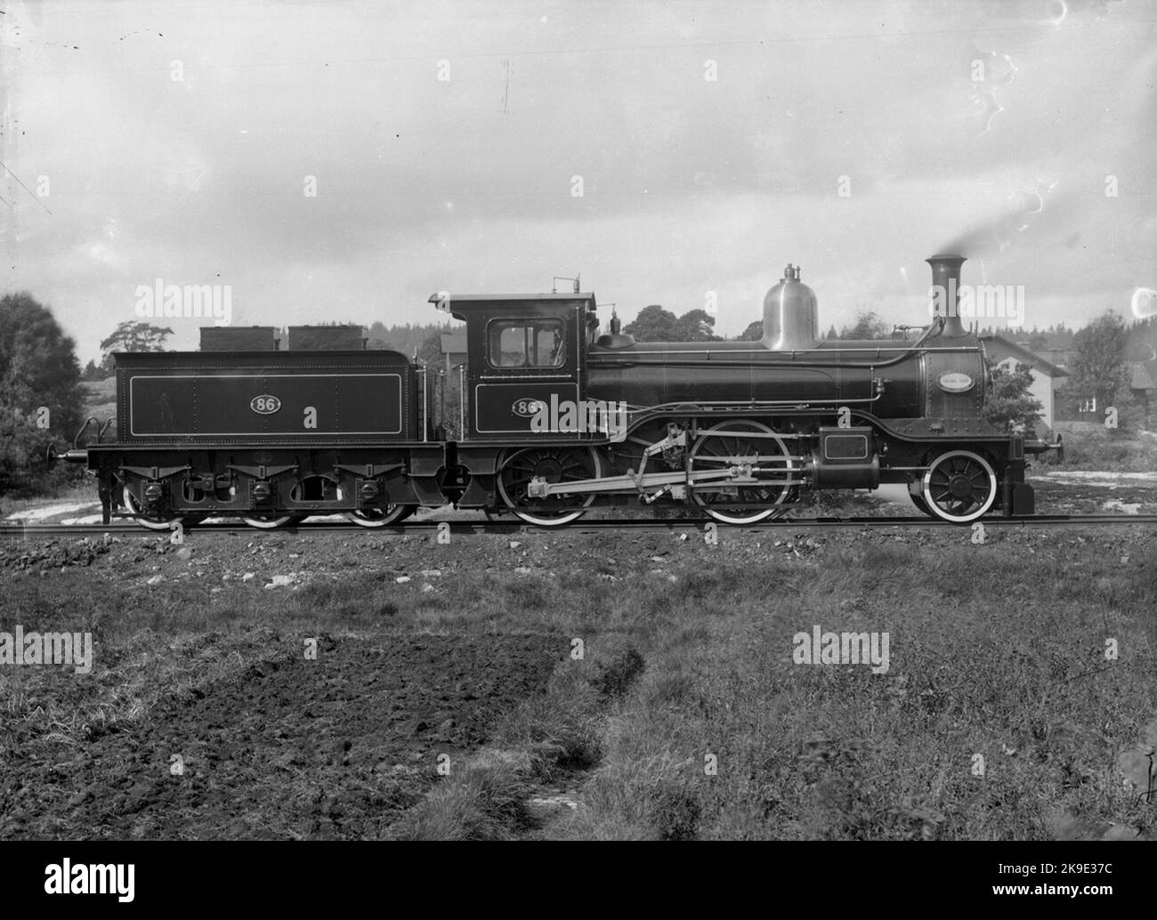 NSB LOK 86. Steam locomotive with tender. Was produced by Nohab and ...