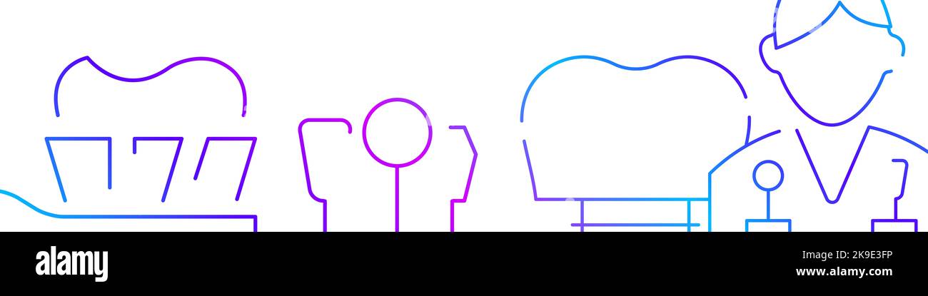 Dentistry, dental care related horizontal banner or bottom border ...