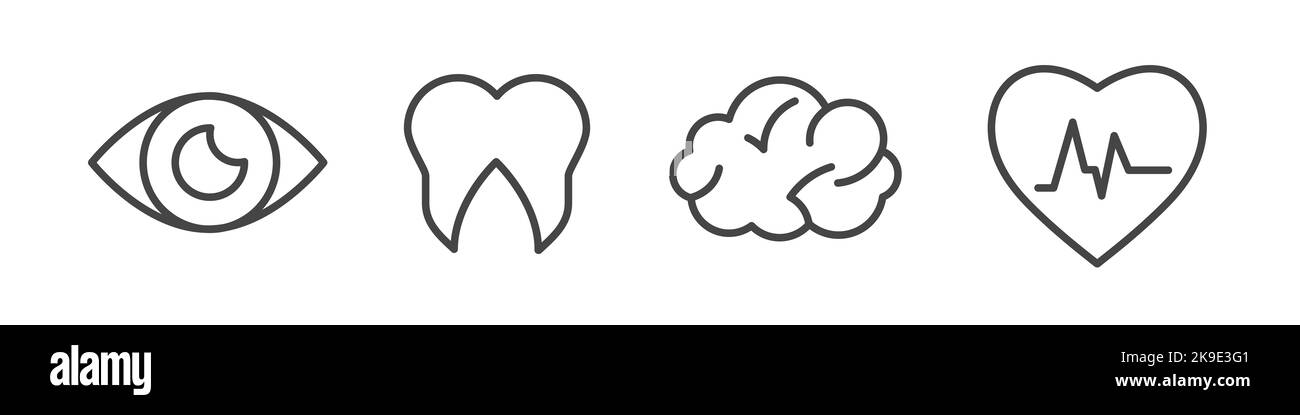 Eye and tooth, brain and heart. Ophthalmologist, dentist, MRI ...