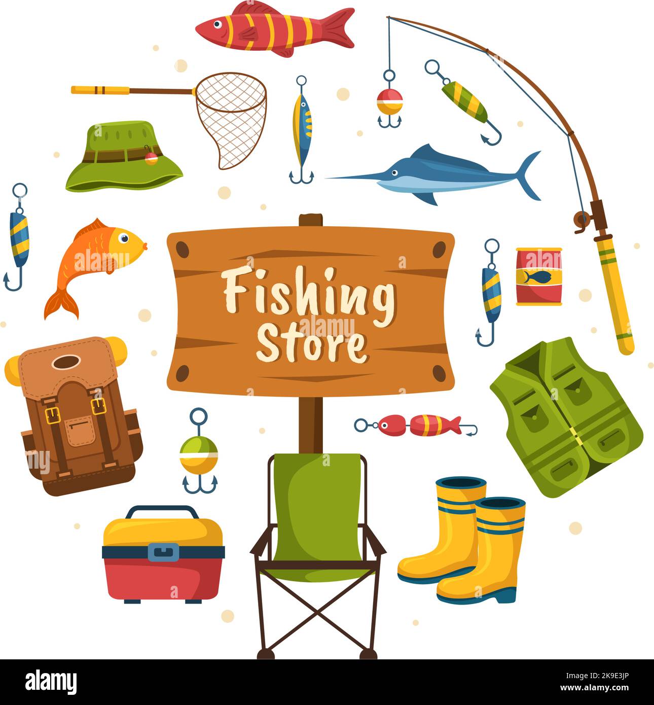 Fishing Shop Selling Various Fishery Equipment, Bait, Fish Catching ...