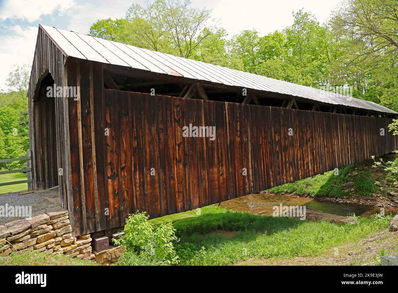 Wooden covered bridge - Locust Creek covered bridge - West Virginia ...